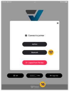 Printer Setup – iPad Kiosk App – Bluetooth – VPass