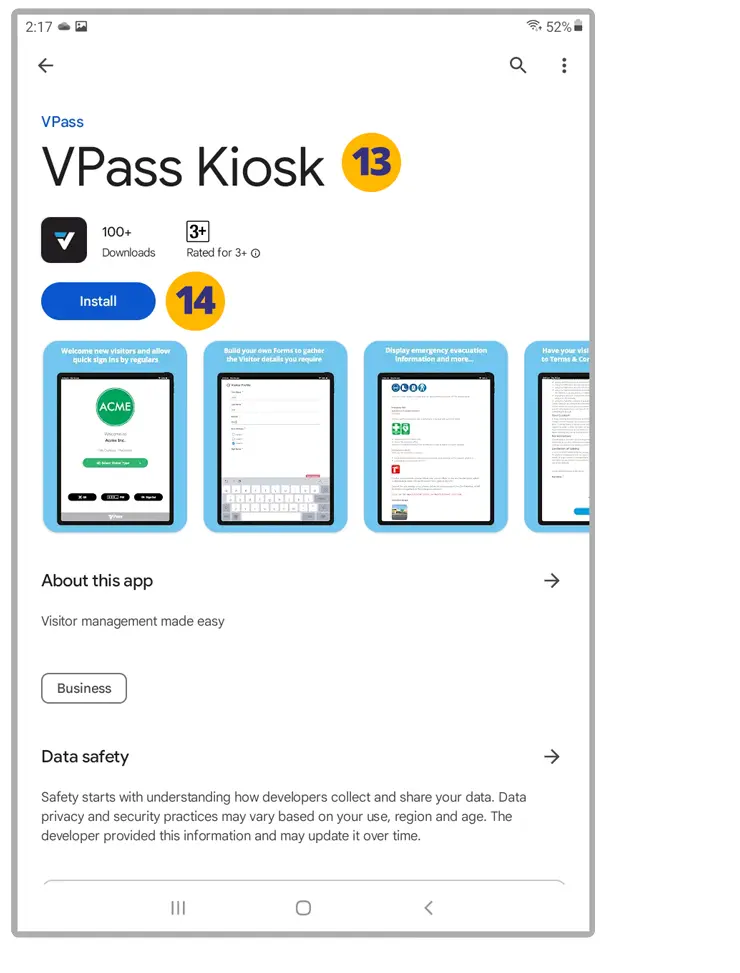 Printer Setup – Android Tablet – Wi-Fi – VPass